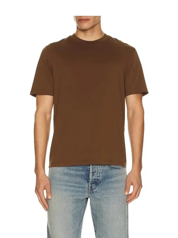 FRAME Light Cotton Tee In Brown - Caramel