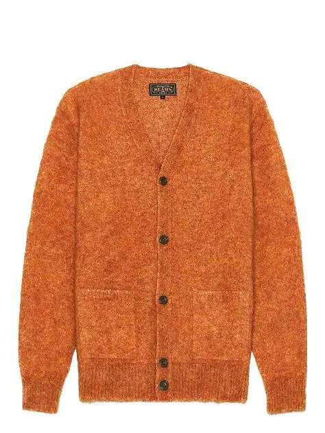 BEAMS Cardigan Stretch Mohair - Orange