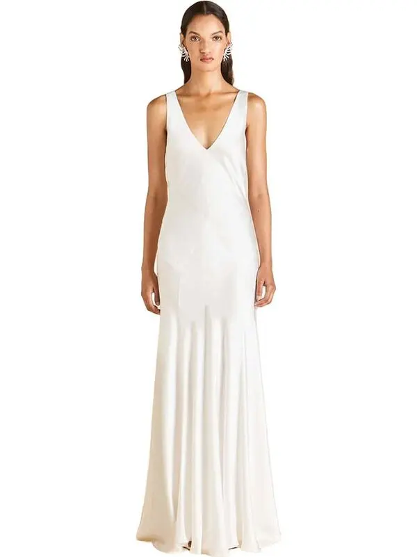 Olivia Von Halle Paloma Lined Dress - Ivory