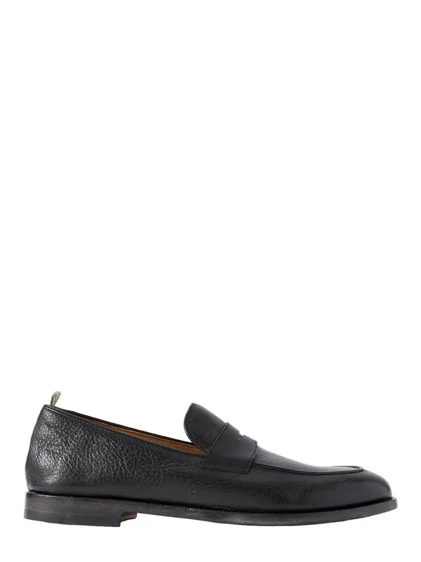 Officine Creative Opera 001 Deerskin Penny Loafers - Black