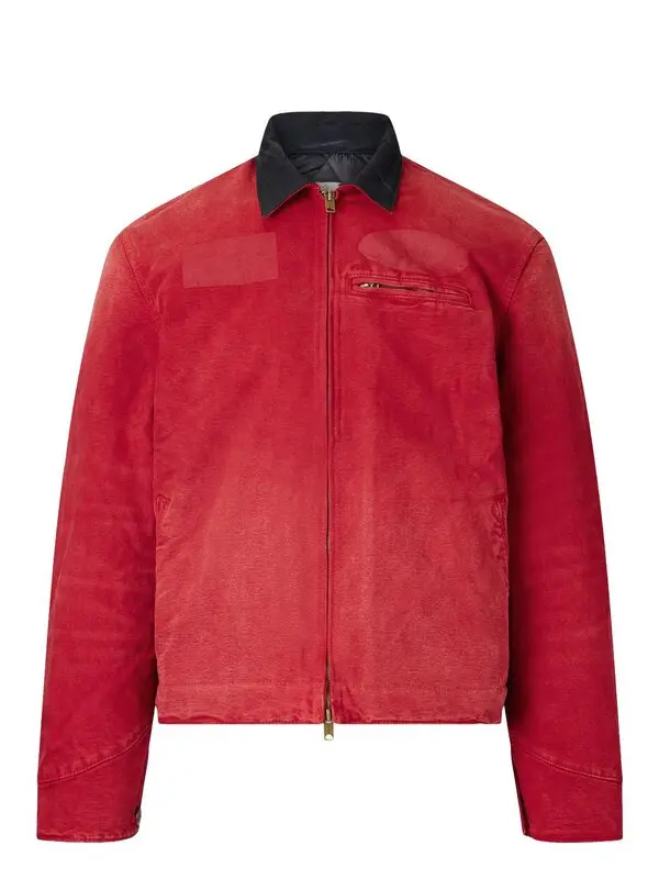 CHERRY LOS ANGELES Sun Faded Padded Denim Chore Jacket - Red