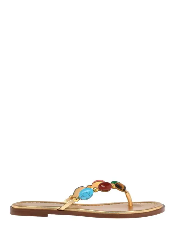 GIANVITO ROSSI Shanti Leather Thong Sandals - Brown