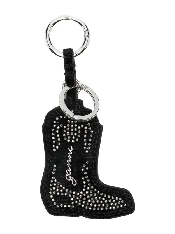 GANNI Western Boot Keyring - Black
