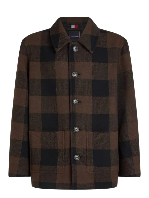 Tommy Hilfiger Double-faced Checked Wool Jacket - Brown