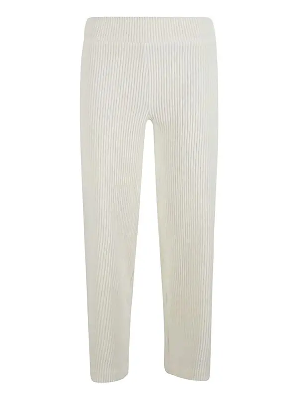 Avenue Montaigne Velvet Wide-leg Trousers - White