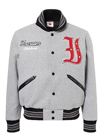ICECREAM Mascot Varsity Woven Jacket - Grey