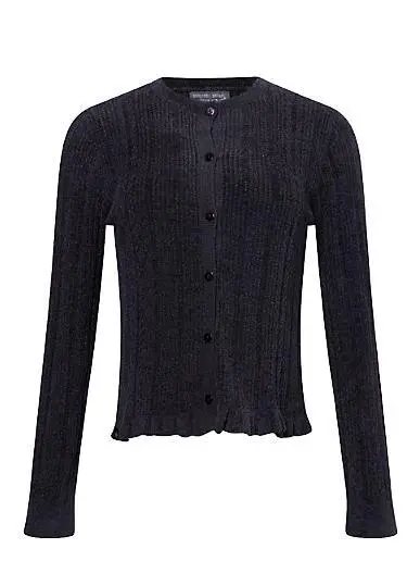 Barefoot Dreams Cozychic Ultra Lite Cable Knit Cardigan - Black