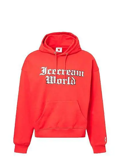 ICECREAM World Oversized Cotton-jersey Hoodie - Red