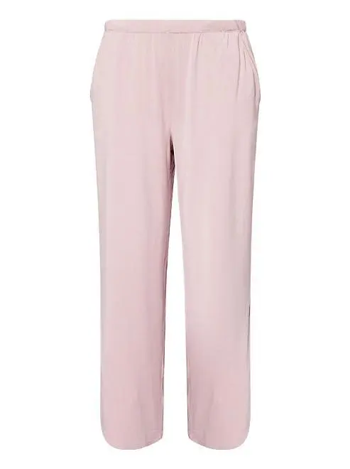 Barefoot Dreams Curved-hem Wide-leg Jersey Trousers - Teaberry