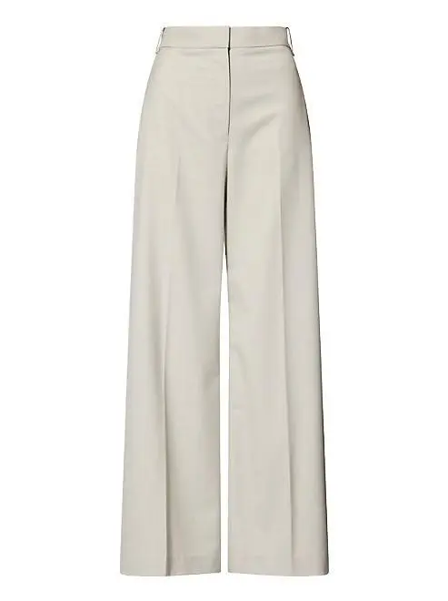 Camilla And Marc Claude Wide-leg Stretch-wool Blend Trousers - Stone