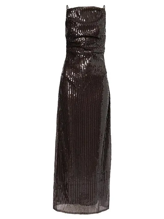 Bec & Bridge Romilly Sequin Woven Maxi Dress - Dark Chocolate