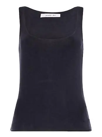 PEACHY DEN Kylie Scoop-neck Stretch-jersey Top - Graphite
