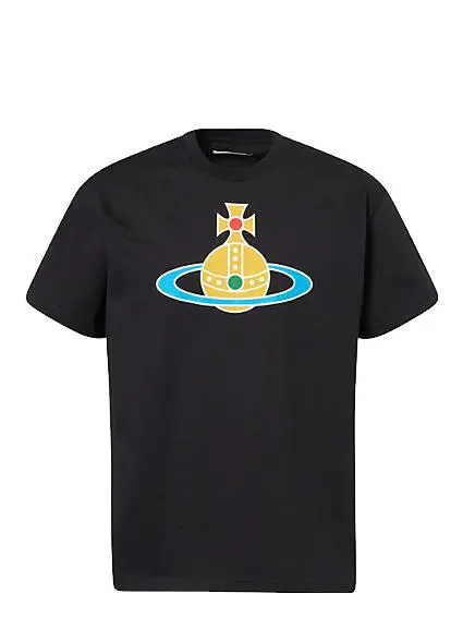 VIVIENNE WESTWOOD Orb-logo Oversized Cotton-jersey T-shirt - Black