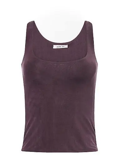 PEACHY DEN Kylie Scoop-neck Top - Chocolate