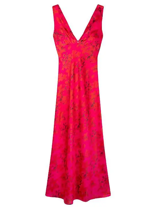 OMNES Casey Floral-print Satin Maxi Dress - Hazy Petal Print