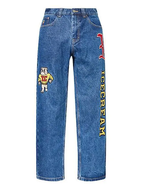 ICECREAM Mascot Straight-leg Denim Jeans - Mid Wash