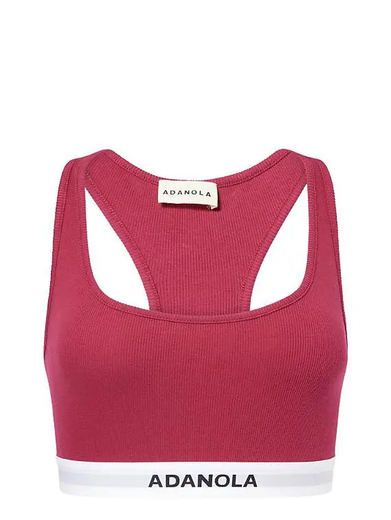 ADANOLA Intimate Racer-back Cotton-jersey Bra - Berry Red