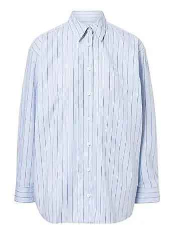 TOTEME Striped Cotton-poplin Shirt - Ice Azure