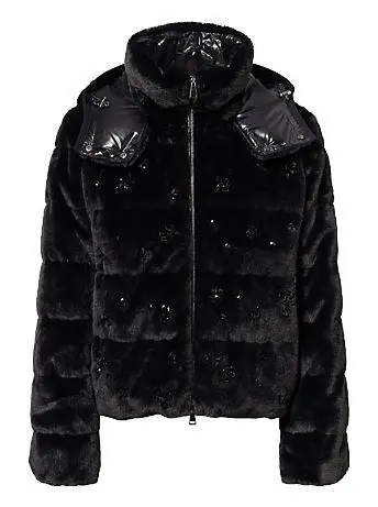 Moncler Andronne Hooded Sequin-embellished Down Jacket - Black