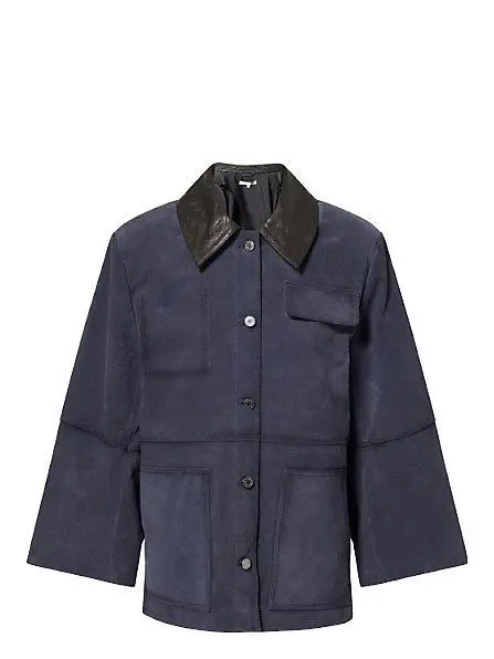 Camilla And Marc Balto Relaxed-fit Suede Jacket - Steel Blue