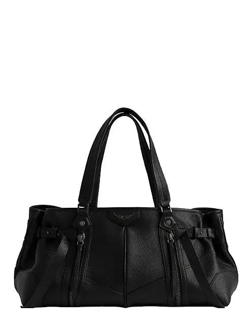 Zadig&Voltaire Leather Sunny Shopper Shoulder Bag - Black