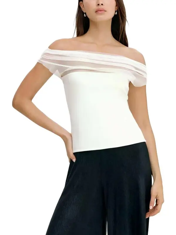 MARCELLA Cabrini Mesh-panel Top - Neutrals