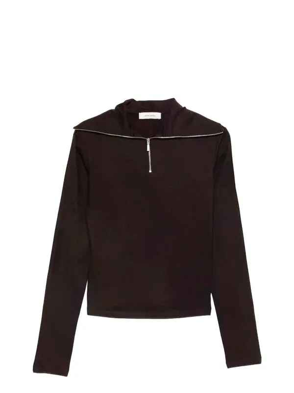 ENTIRE STUDIOS Half-zip High Neck Sweatshirt - Brown