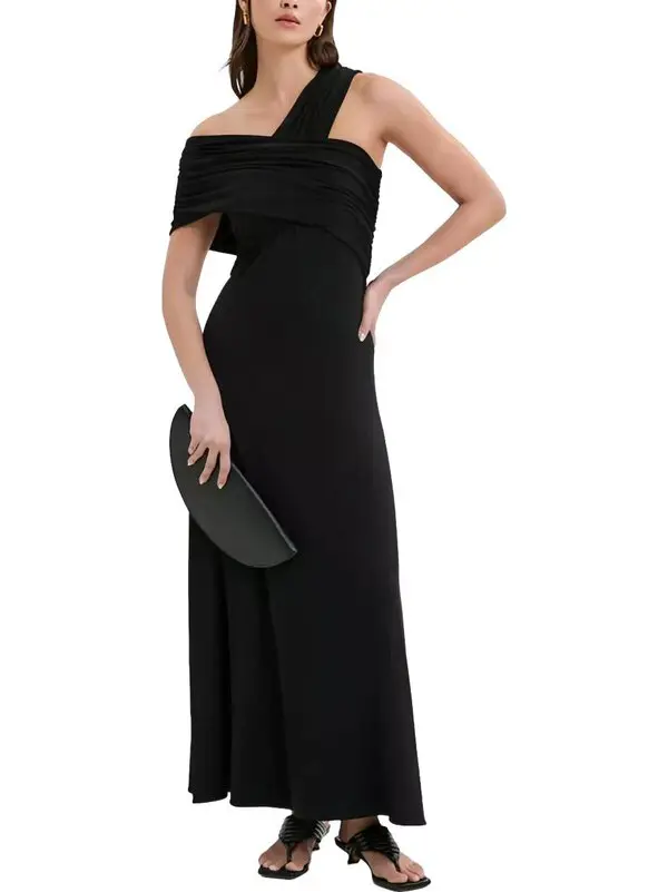 MARCELLA Alyssa Gathered Midi Dress - Black