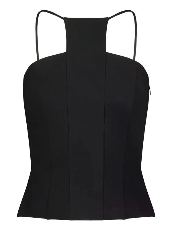 MARCELLA Bianca Rectangular-panel Top - Black
