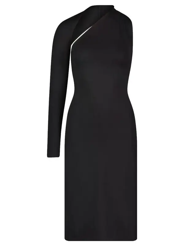 MARCELLA Manhattan Asymmetric-neck Mini Dress - Black