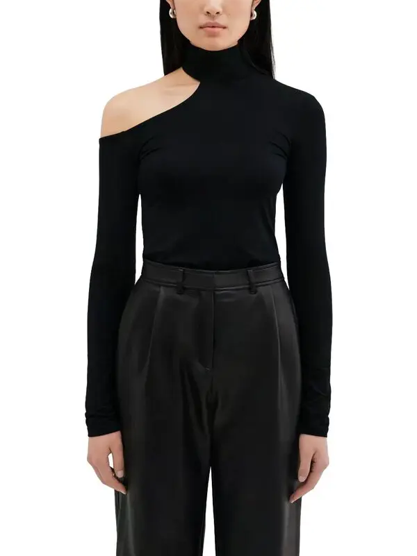 MARCELLA Evan Cut-out Long-sleeve Top - Black