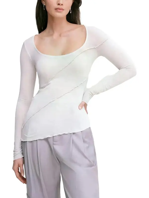 MARCELLA Melody Ruffled Long-sleeve Top - White