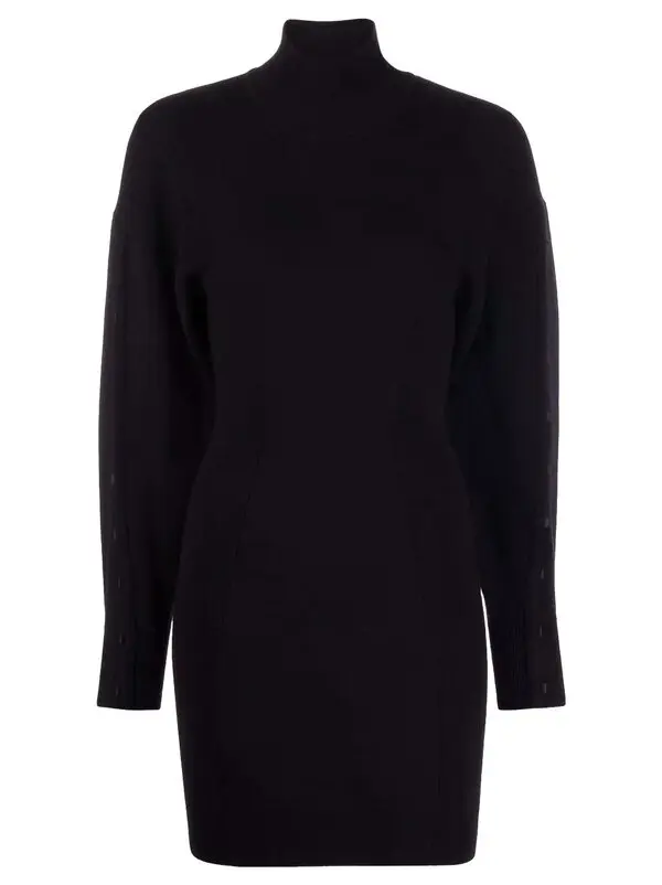 DIESEL® Roll-neck Knit Mini Dress - Black