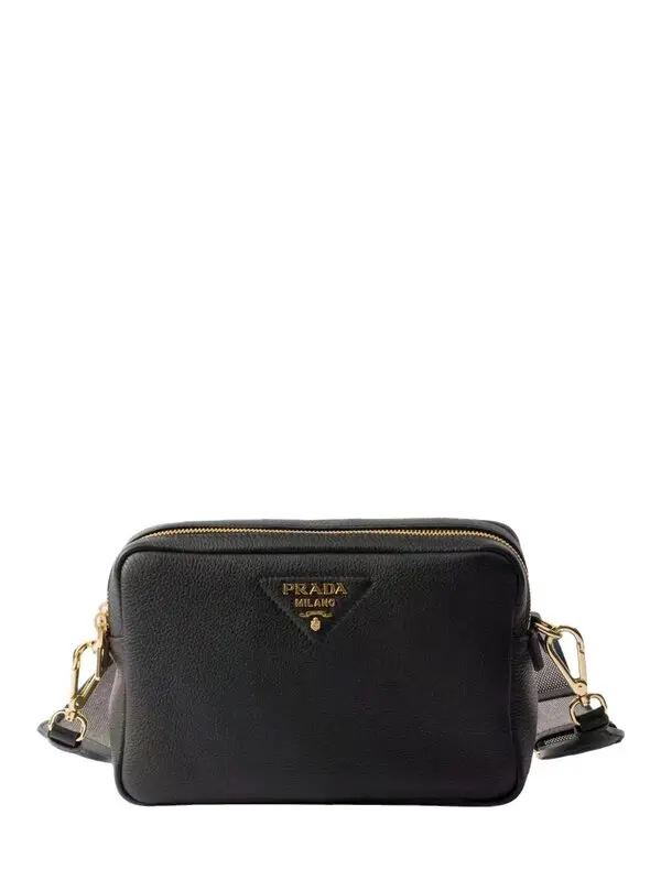 Prada Small Leather Shoulder Bag - Black