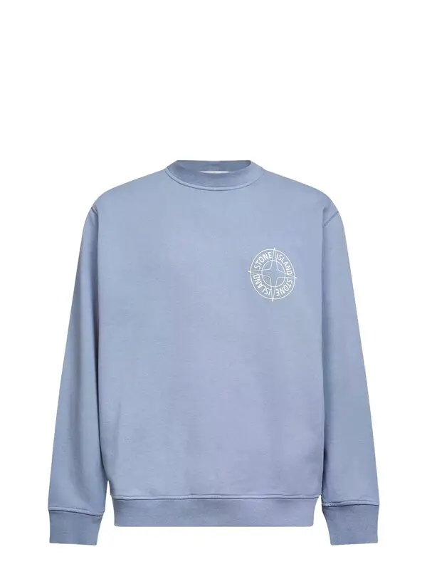 Stone Island Compass Logo Crewneck Sweatshirt - Blue