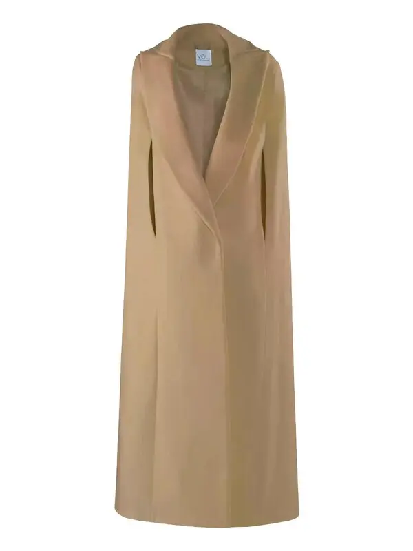 VESTIAIRE D'UN OISEAU LIBRE Collared Slit Cape - Neutrals
