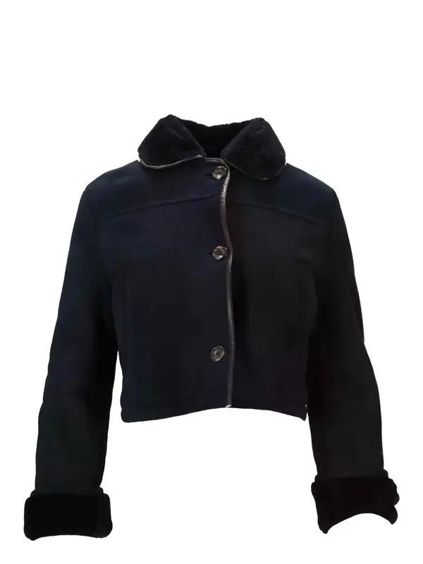 LA ROSE Long-sleeve Leather Jacket - Blue