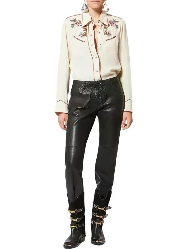 Isabel Marant Étoile Yzea Beaded Embroidered Shirt - Neutrals