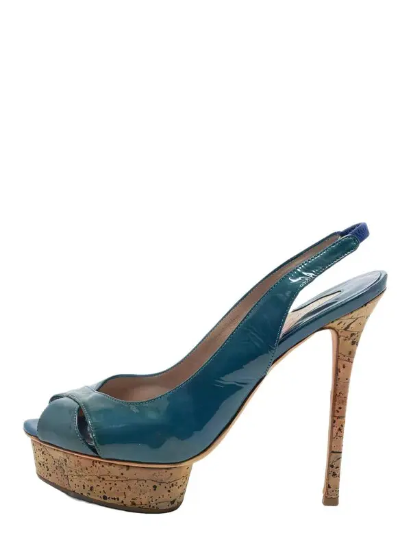 LE SILLA 150mm Platform Slingback Sandals - Blue