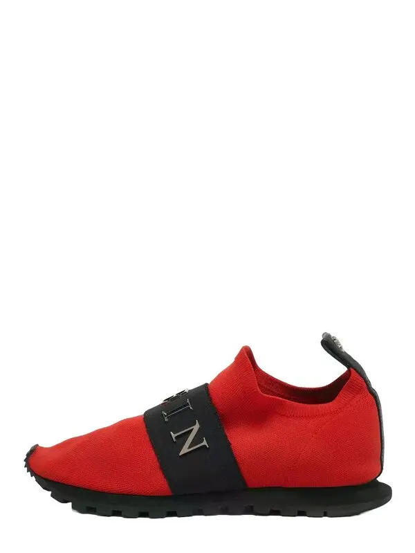 Philipp Plein Knit Logo-strap Sneakers - Red