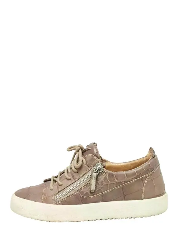 GIUSEPPE ZANOTTI Crocodile Embossed Sneakers - Grey