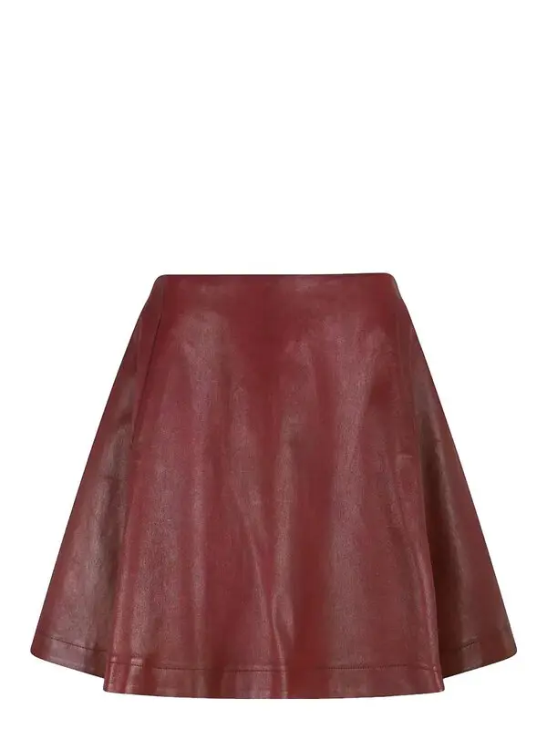 Stouls Arielle Leather Skirt - Red
