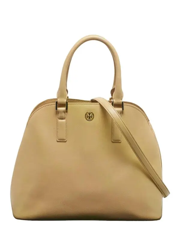Tory Burch Robinson Dome Leather Tote - Neutrals