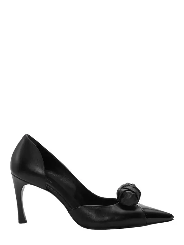 ROTATE BY BIRGER CHRISTENSEN Knot-appliqué Leather Pumps - Black