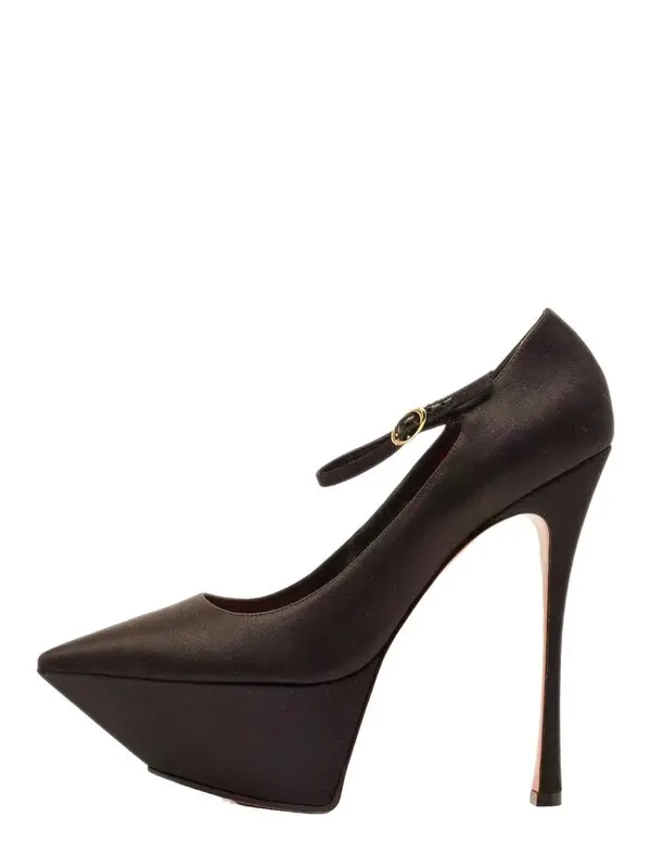 Amina Muaddi 160mm Leather Heeled Sandals - Black