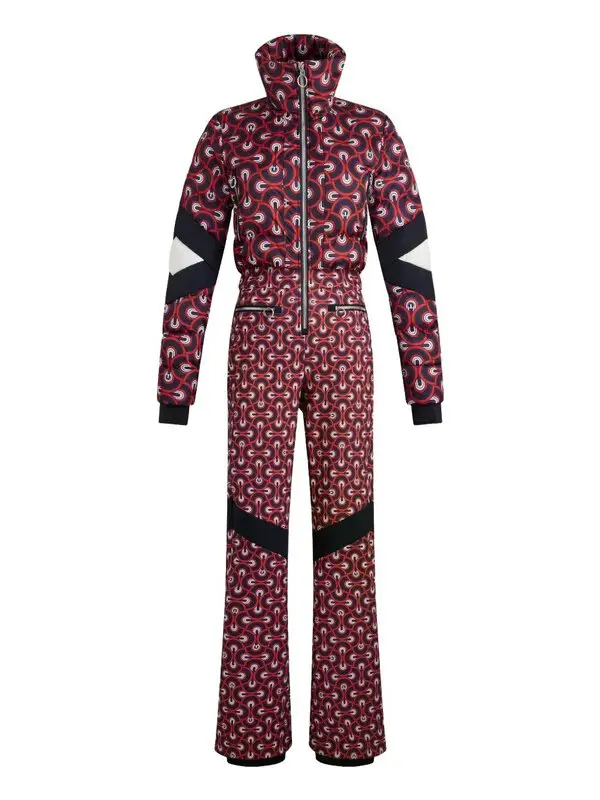 Fusalp Quilted Patterned Ski All-in-one - Red