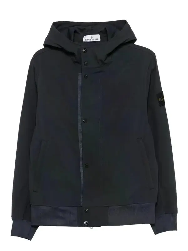 Stone Island Patch-detail Hooded Jacket - Blue