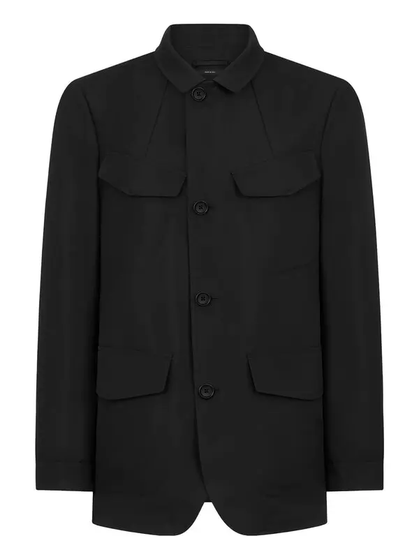 TOM FORD Cotton-blend Collared Jacket - Black
