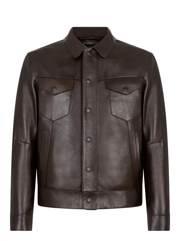 TOM FORD Buffalo Leather Jacket - Brown