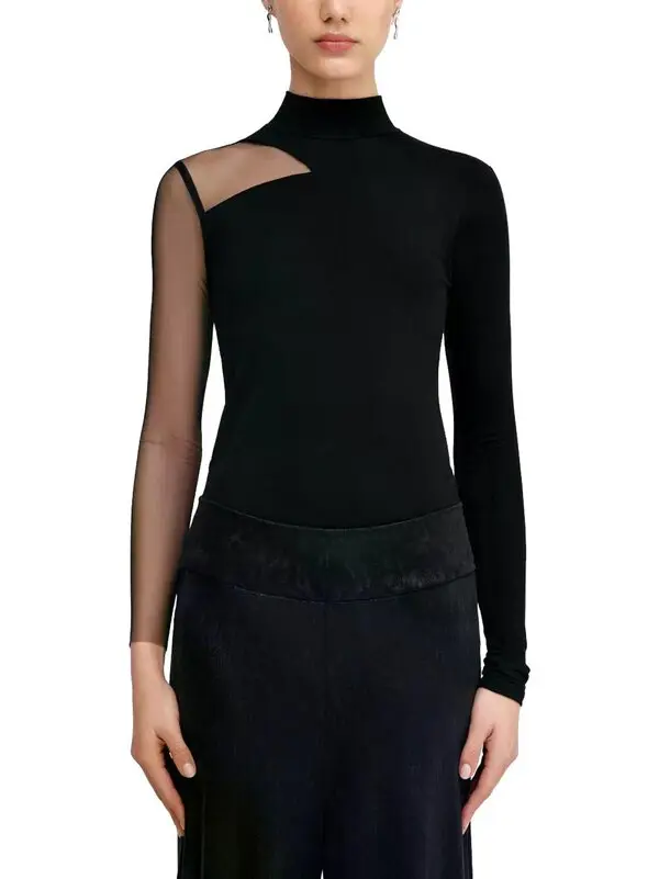 MARCELLA Ysabel Mock-neck Top - Black